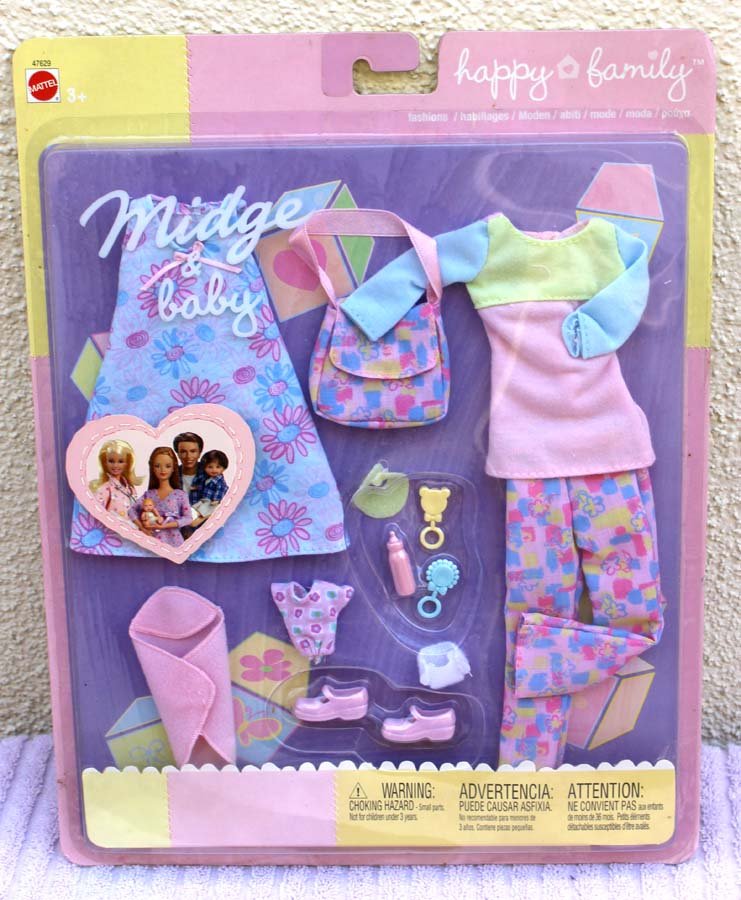 Mattel Happy Family Midge & Baby Clothing Set 2002 Factory Sealed