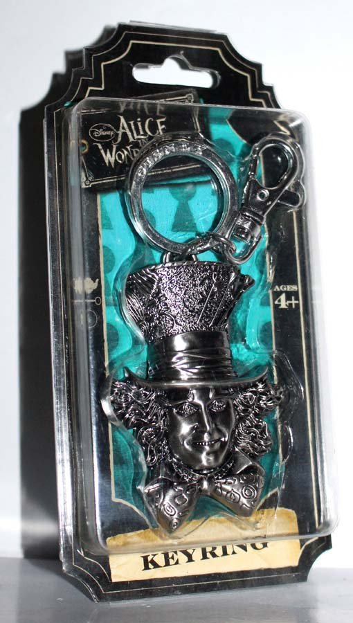 Disney Tim Burton's Alice in Wonderland Mad Hatter Keyring Sealed