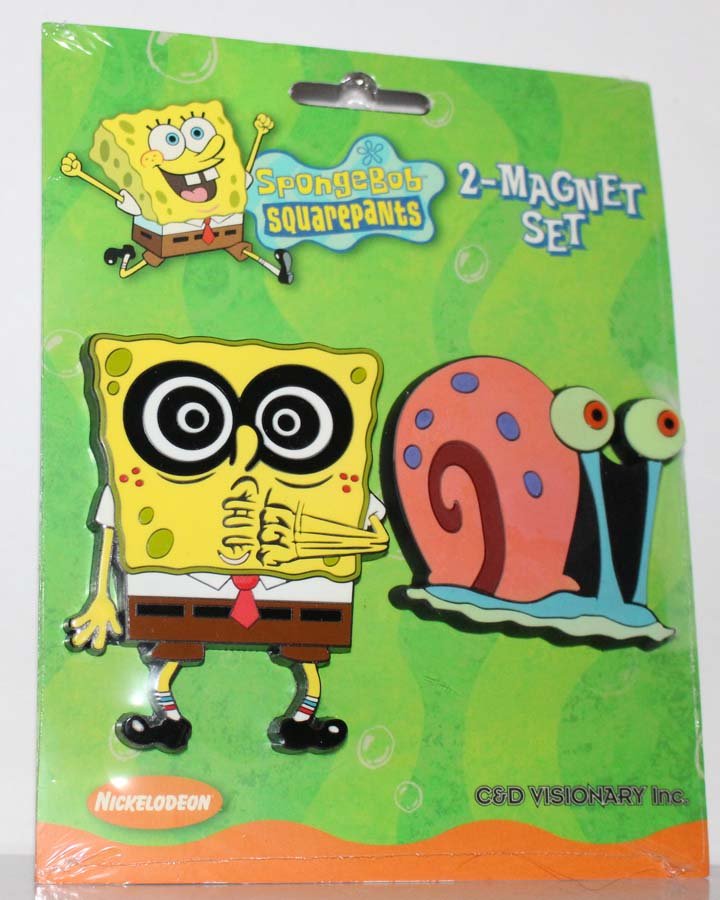 Nickelodeon SpongeBob SquarePants 2-Magnet Set with Gary Sealed 2001
