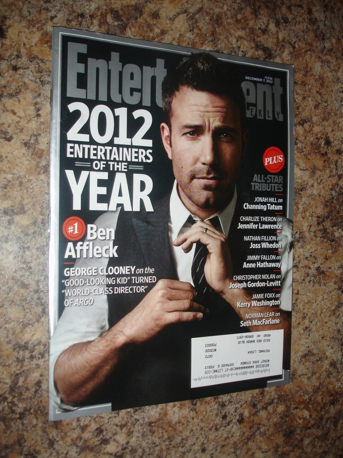 Entertainment Weekly Magazine #1236 December 2012 Ben Affleck