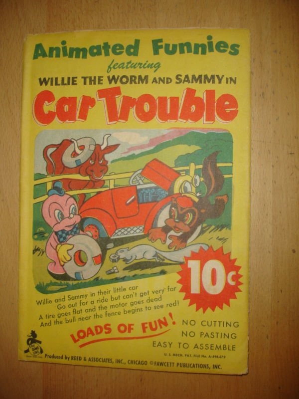 Dime Line Fawcett Animated Funnies WILLIE THE WORM & SAMMY in CAR TROUBLE