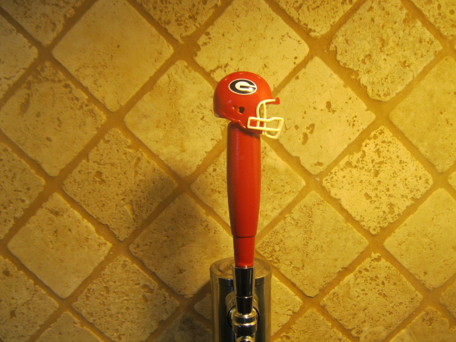 NCAA Georgia BulldogsTap Handle NCAA Football Beer Keg Wood Red UGA