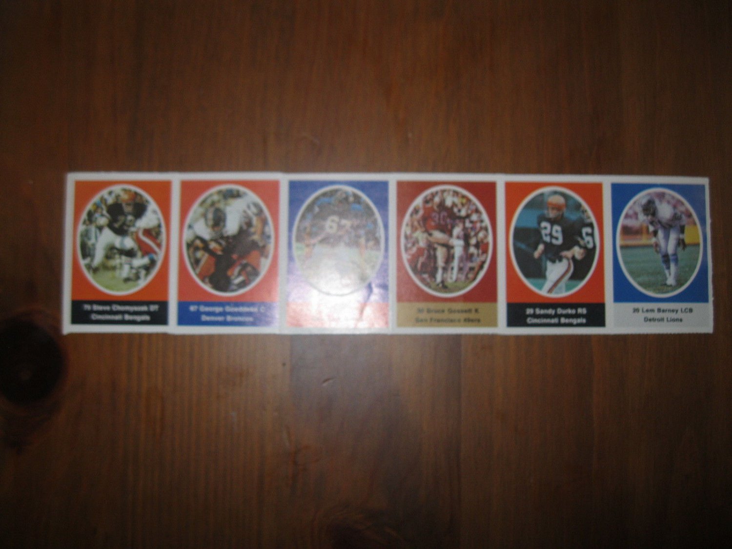 6 CARD LOT 1972 SUNOCO NFL STAMPS STEELERS GIANTS CHIEFS BROWN VIKINGS ...