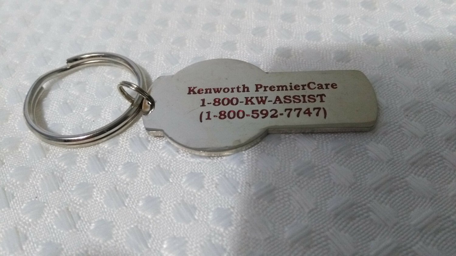 For Kenworth Motors Semi Trucks Red Silver Pewter Key Tag Novelty Keychain