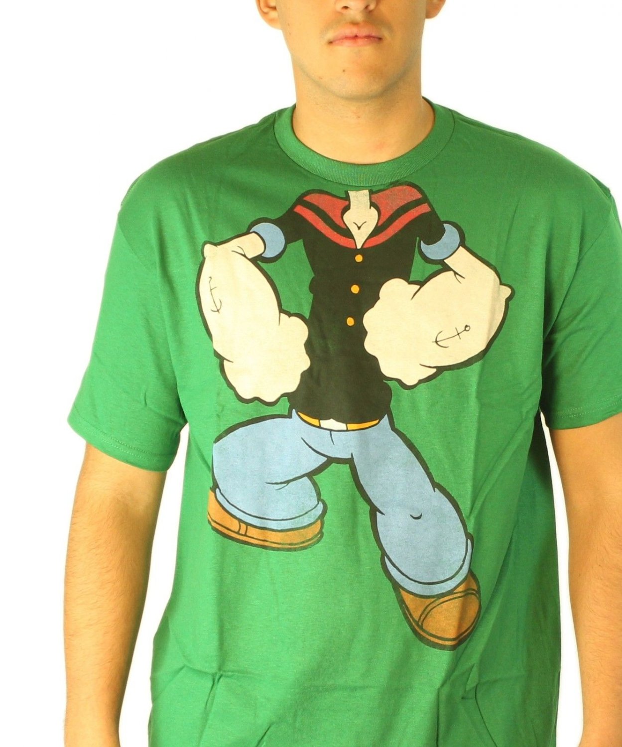 Popeye Men's Green T-shirt New Sizes S-2XL