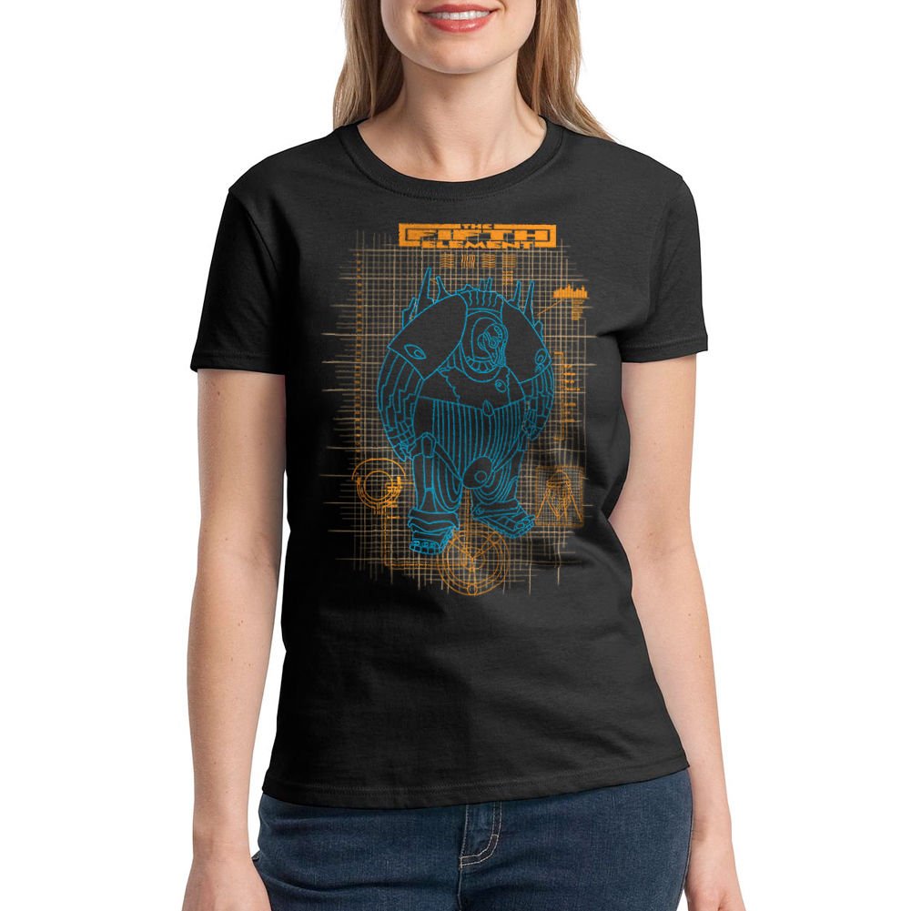 The Fifth Element Mondo Schematic Women's Black T-shirt NEW Sizes S-2XL
