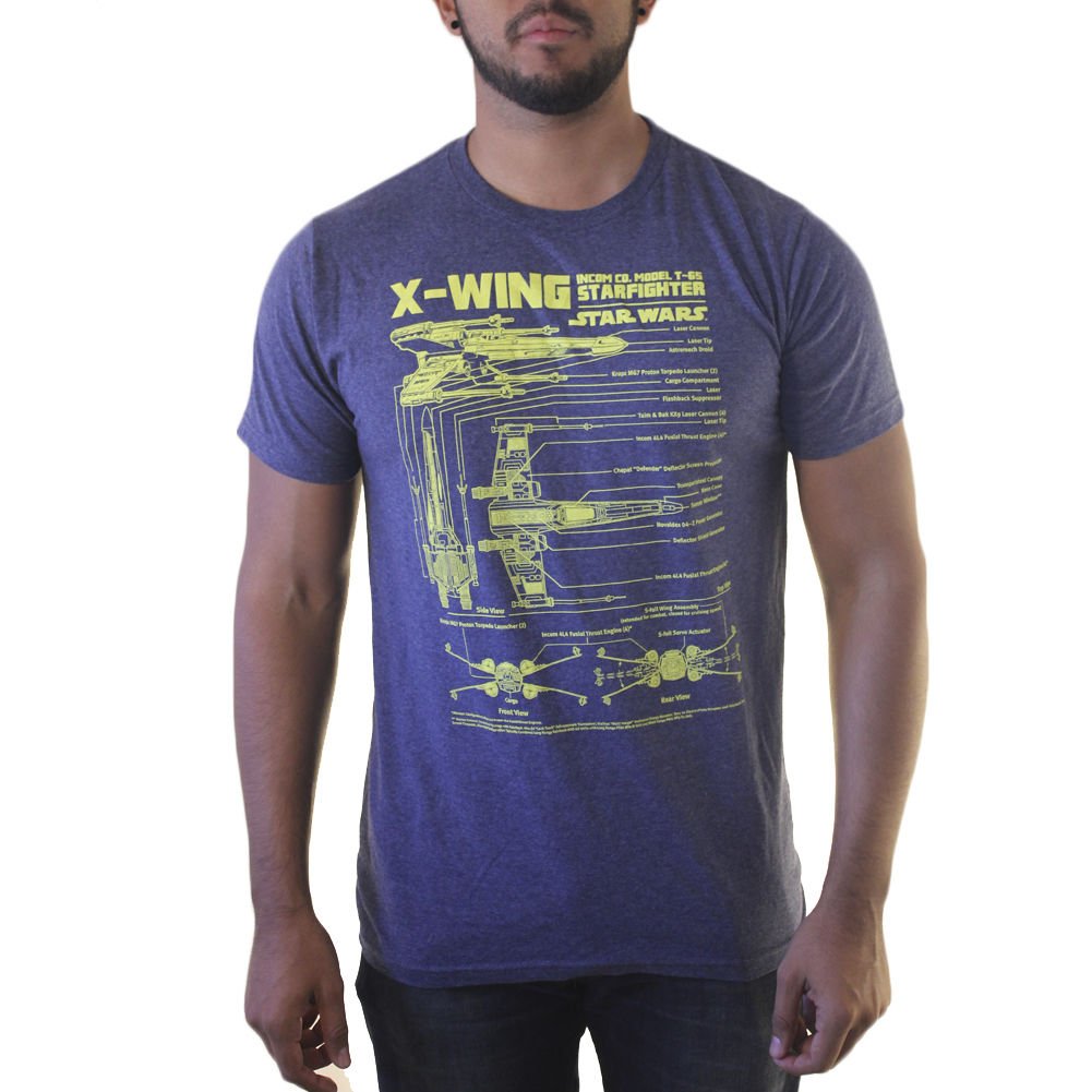 Star Wars X- Wing Starfighter Men's Blue T-shirt NEW Sizes M-2XL