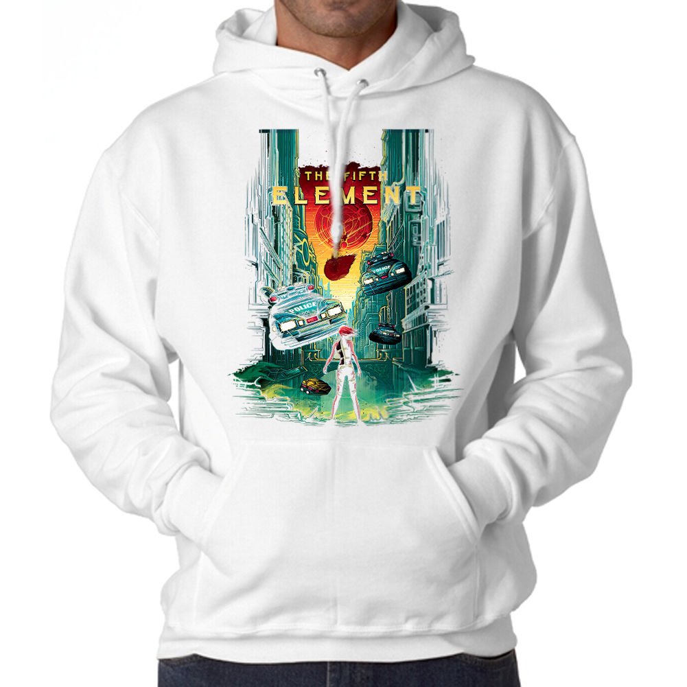 The Fifth Element 5th Element Men's White Hoodie NEW Sizes S-2XL