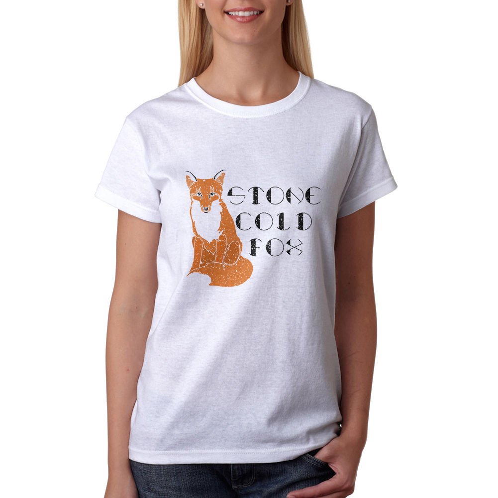 Tee Bangers Stone Cold Fox Women's White T-shirt NEW Sizes S-2XL
