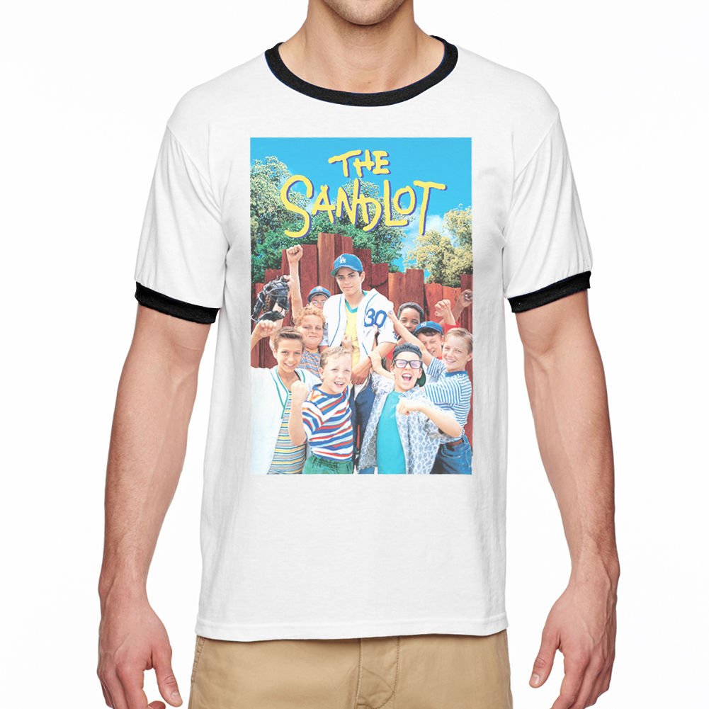 Sandlot Color Poster Men's White Ringer Tee NEW Sizes S-2XL