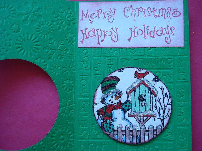 Snowman #3 Made with Cuttlebug Christmas Card