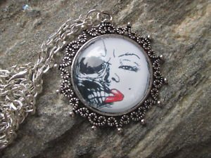 Marilyn Monroe Split Skull Face Necklace Pendant