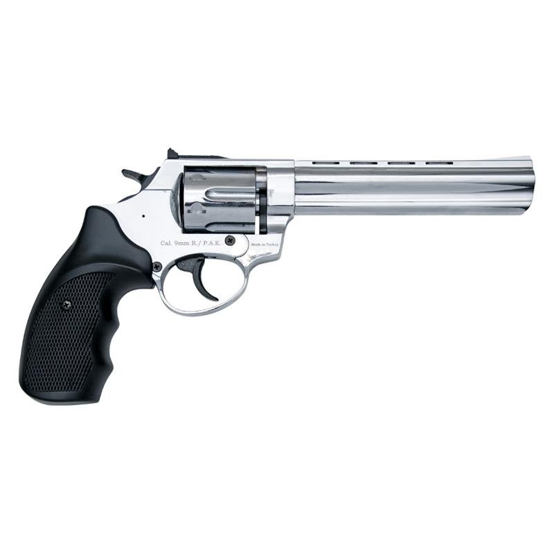 BLANK FIRING REVOLVER GUN VIPER 6 INCH BARREL 9MM CHROME FINISH
