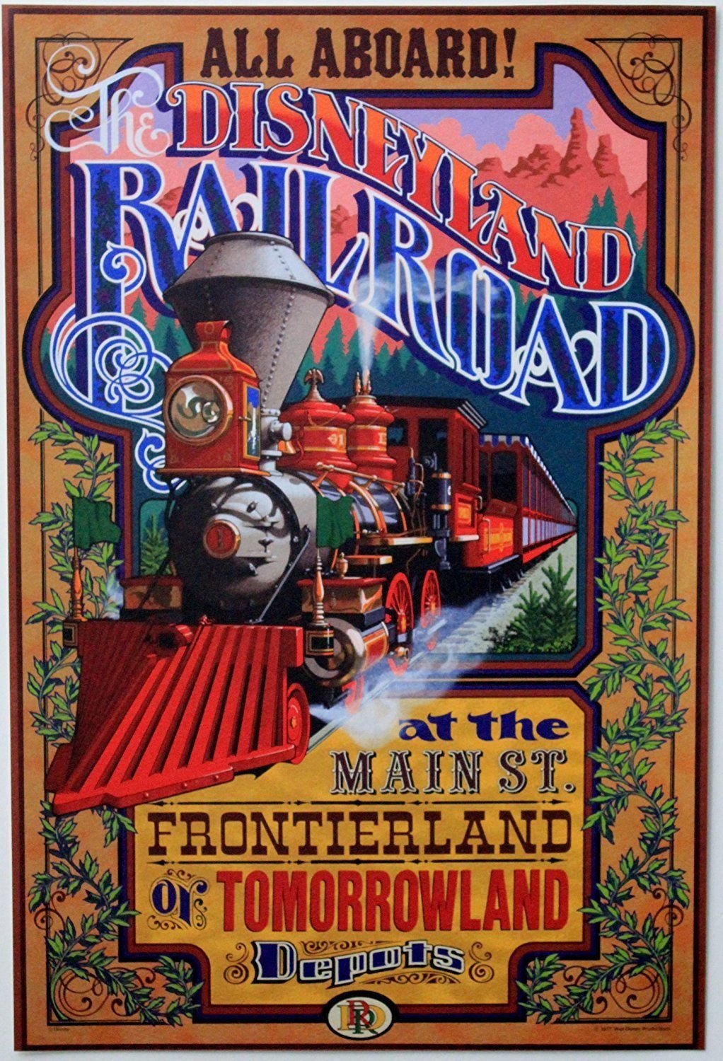 DISNEYLAND RESORT DISNEYLAND RAILROAD" CLASSIC ATTRACTION POSTER PRINT