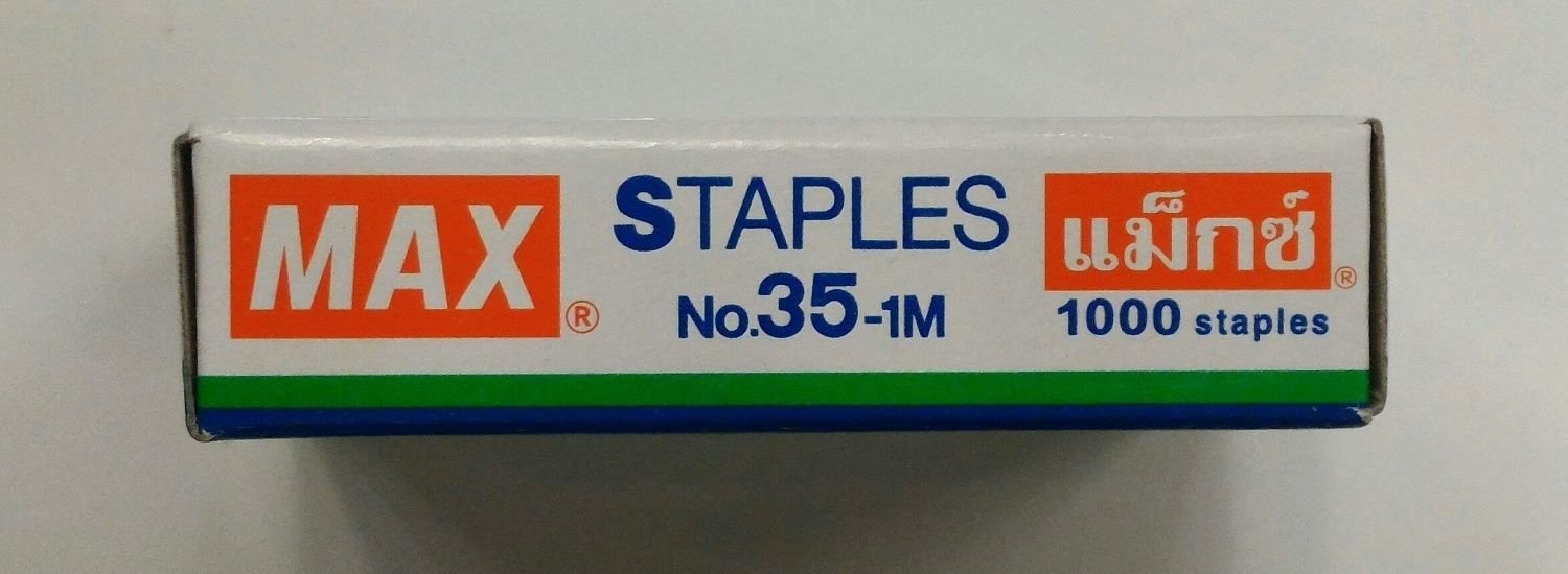 MAX STAPLES No.35-1M 26/6 ( 11.5 x 6 mm) 1000's genuine for stapler