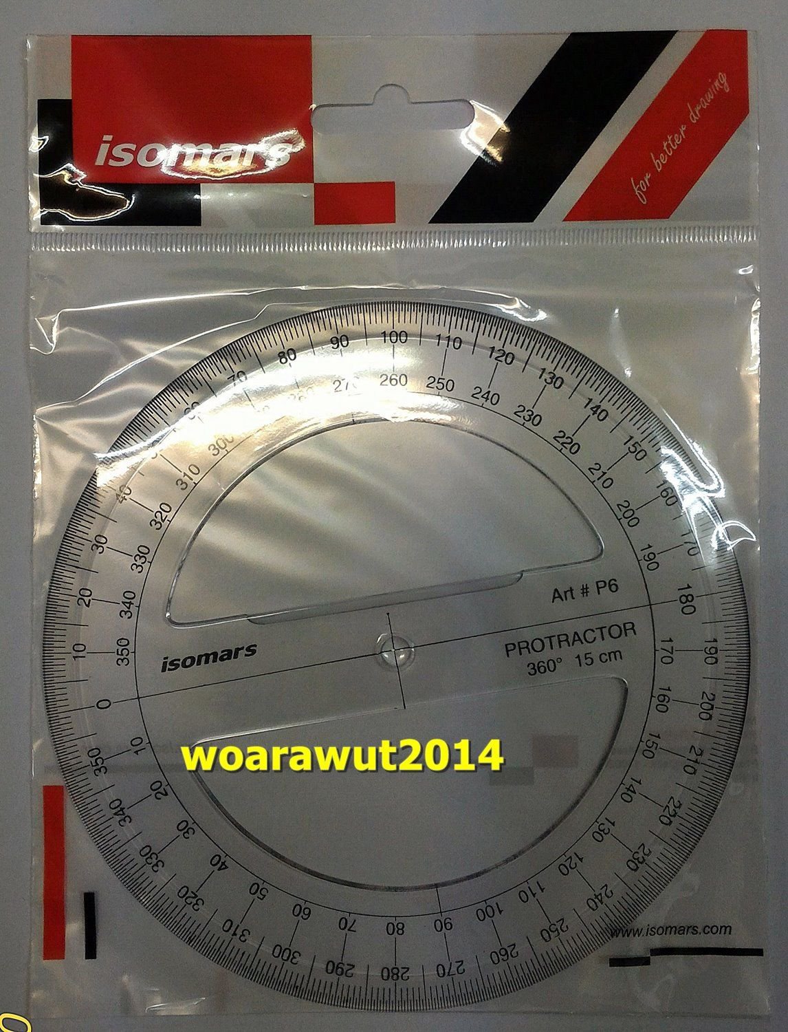 Isomars Full circle Plastic transparent protractor diameter 15 cm 360 ...