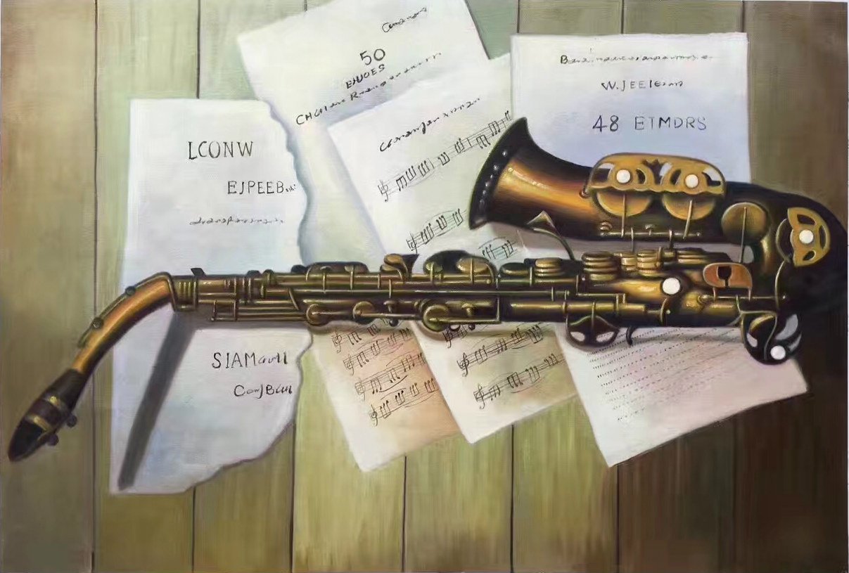 Simple modern Hand painted oil painting on canvas"Saxophone"60x90CM(23. ...