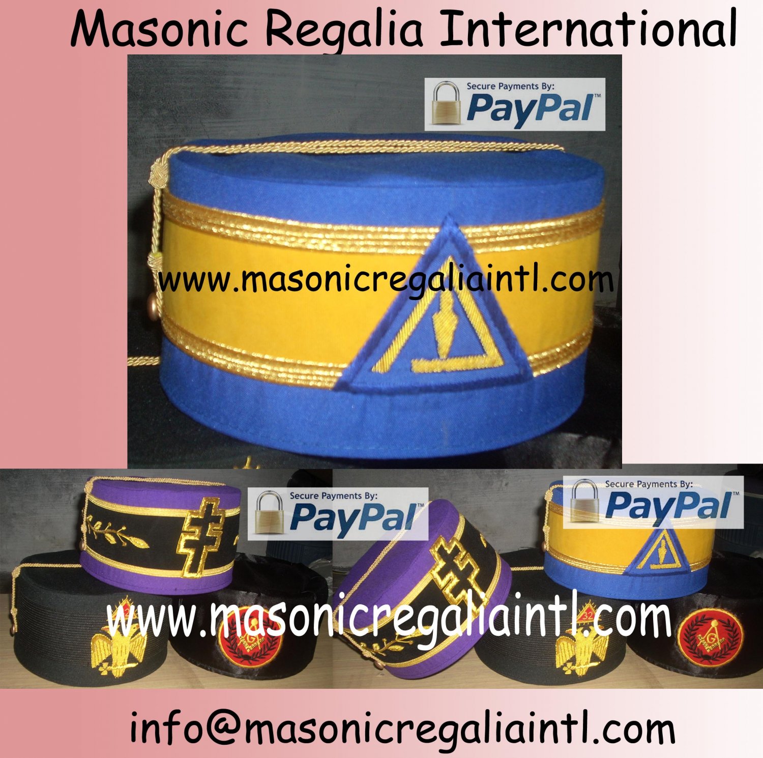 MASONIC REGALIA CROWN CAPS