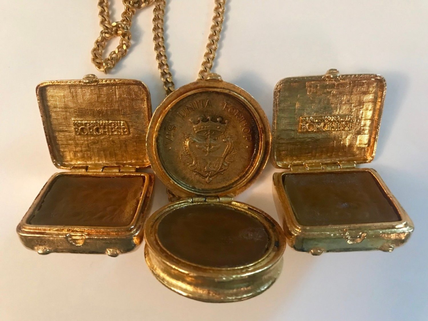 3pc Lot SOLID PERFUME Compacts FIAMMA & ANDIAMO Borghese Vintage