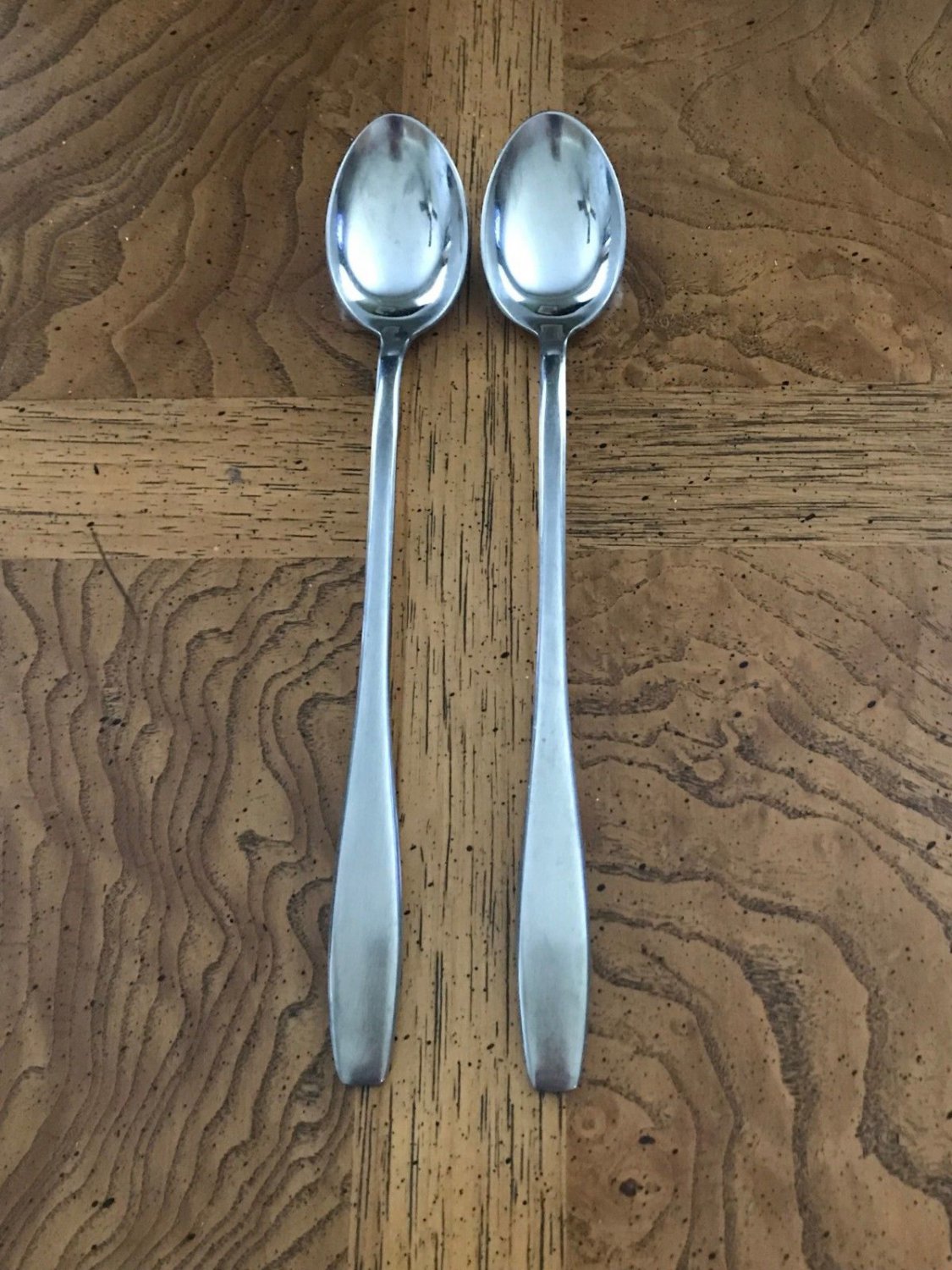 2 Solingen Germany 8" Ice Tea Spoons Stainless Flatware VTG MCM Mid Century