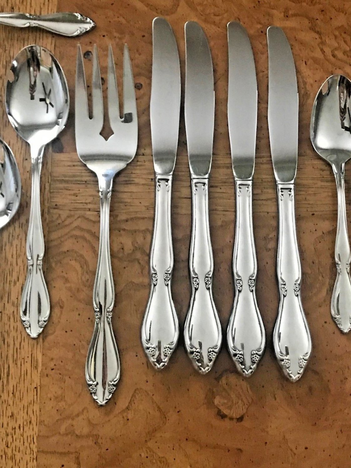 18pc BERKELEY SQUARE Oneida USA Stainless Flatware ServeFork teaspoon ...