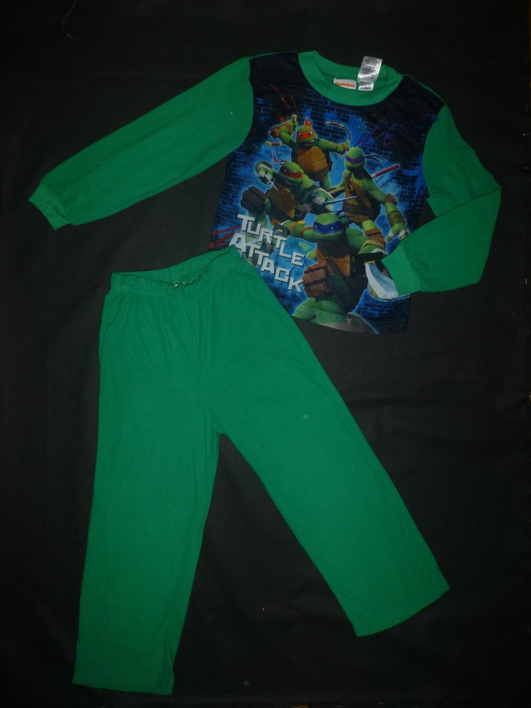 Nickelodeon Teenage Mutant Ninja Turtles Boys Green Fleece Pajamas Set 6/7