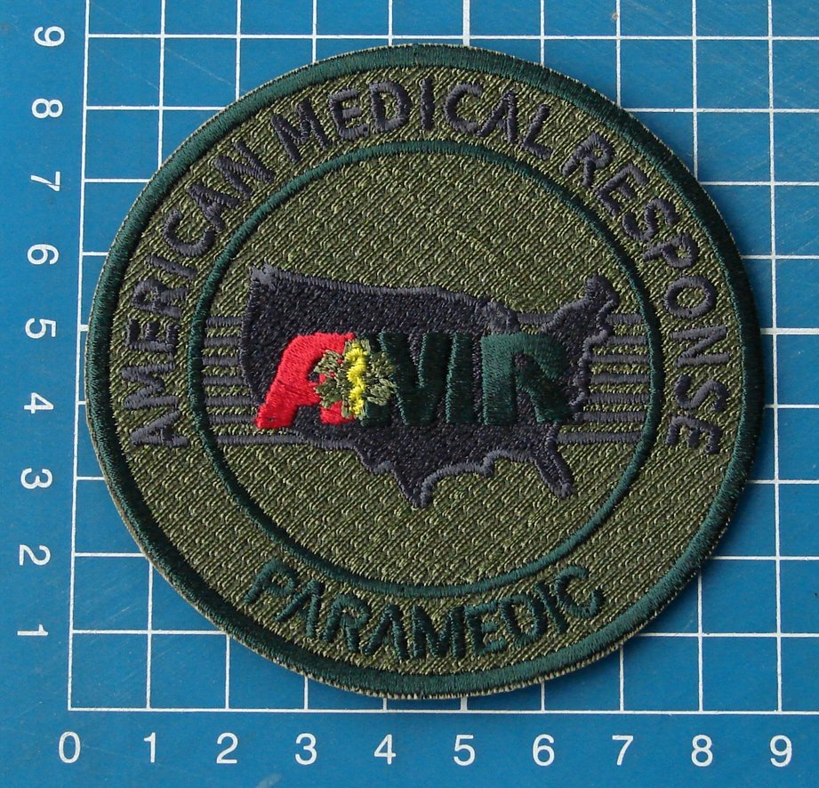 AMR American Medical Response Paramedic green sew on embroidery patch