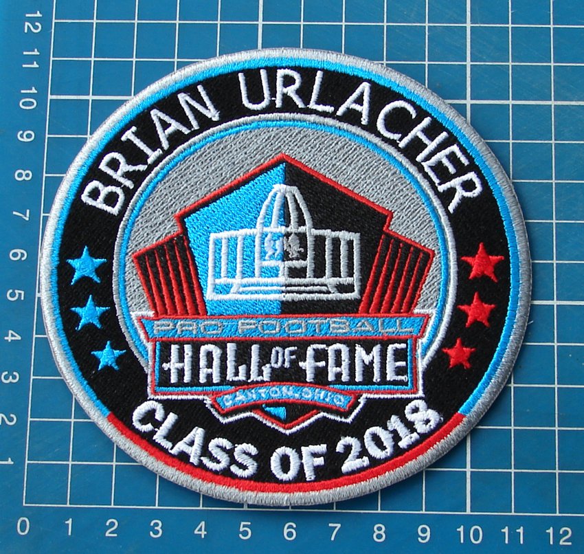 BRIAN URLACHER PRO FOOTBALL HALL OF FAME PATCH NFL HOF CLASS 2018 SUPERBOWL