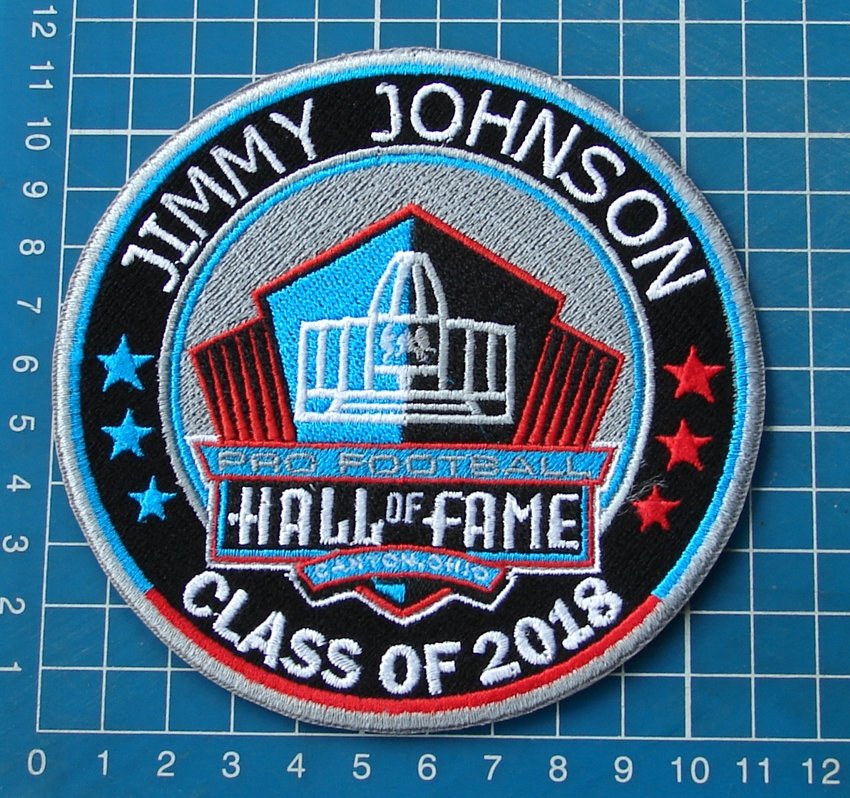 JIMMY JOHNSON HOF PRO FOOTBALL HALL OF FAME NFL SUPERBOWL PATCH EMBROIDERED