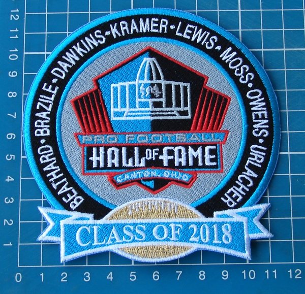 2018 HALL OF FAME INDUCTEED PATCH NFL SUPERBOWL HOF CANTON OHIO EMBROIDERED