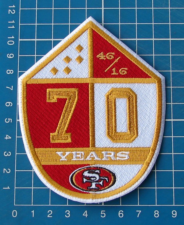 SAN FRANCISCO 49ers 70 YEARS ANNIVERSARY NFL FOOTBALL LOGO PATCH JERSEY ...