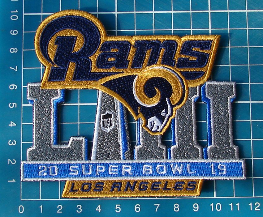 2019 Superbowl Rams Los Angeles Championships Jersey Patch Logo embroidered