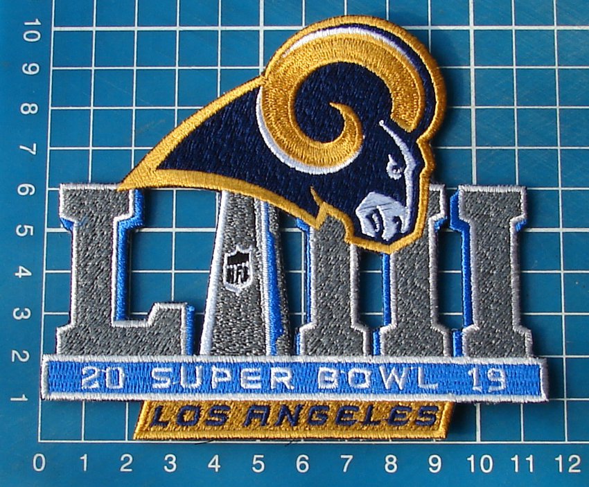 Los Angeles Rams 2019 Superbowl championships Jersey Logo embroidered