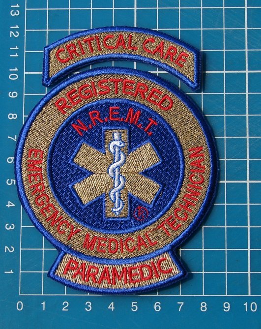 critical care paramedic N.R.E.M.T. rescue medical patch medic sew on ...