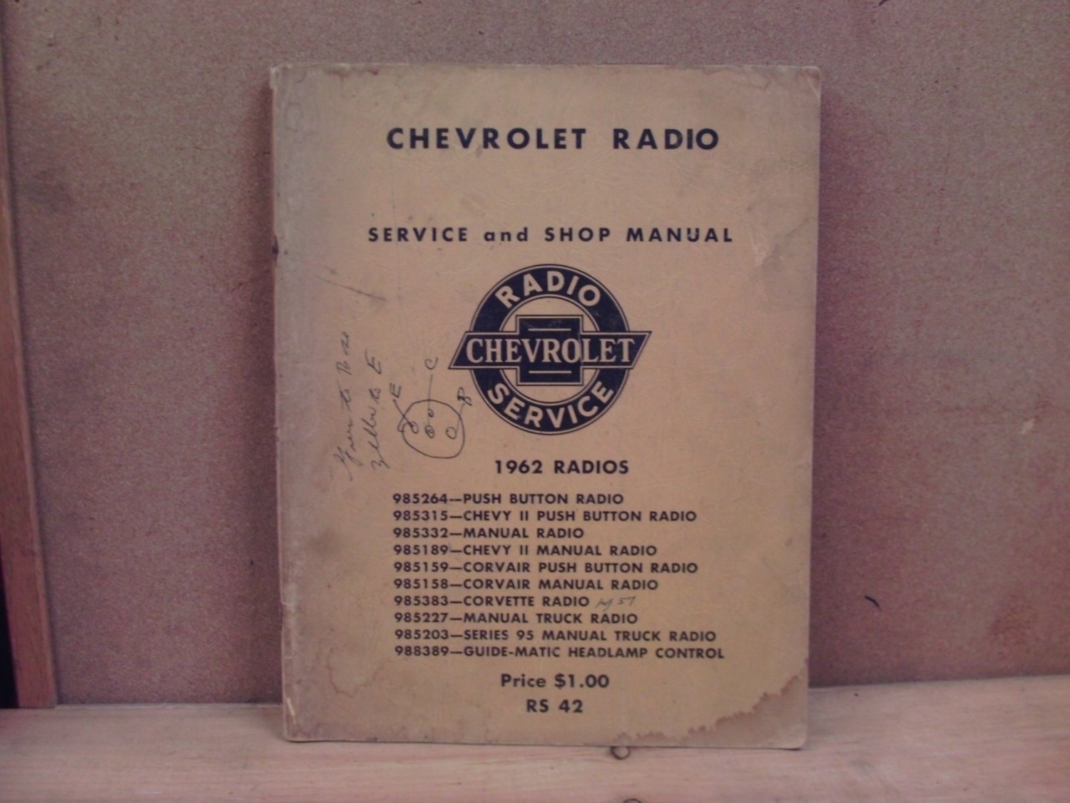 Used 1962 Chevrolet Radio & Guide-Matic Headlamp Control Service Manual
