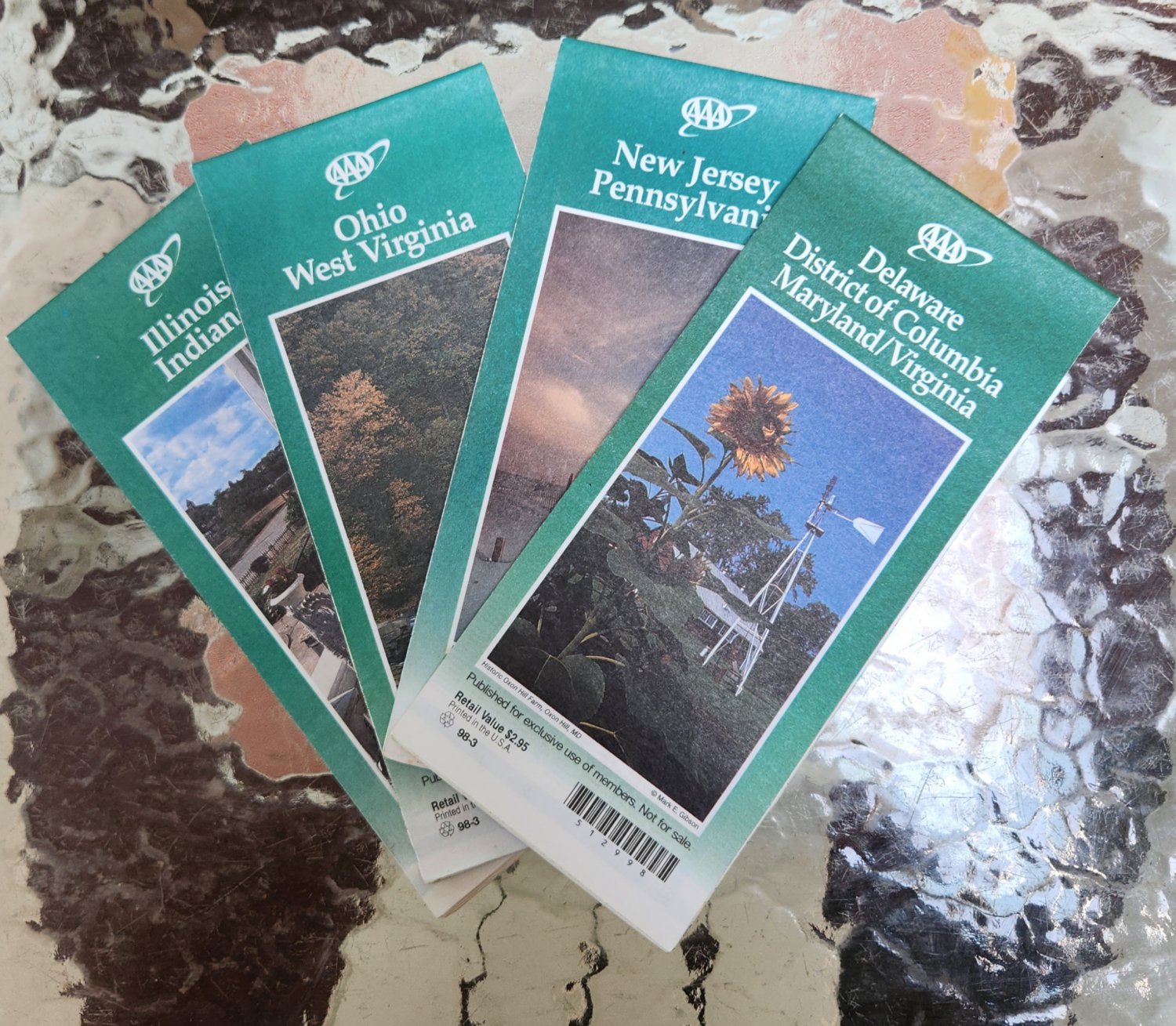 Vintage AAA Road State Maps Lot of 4