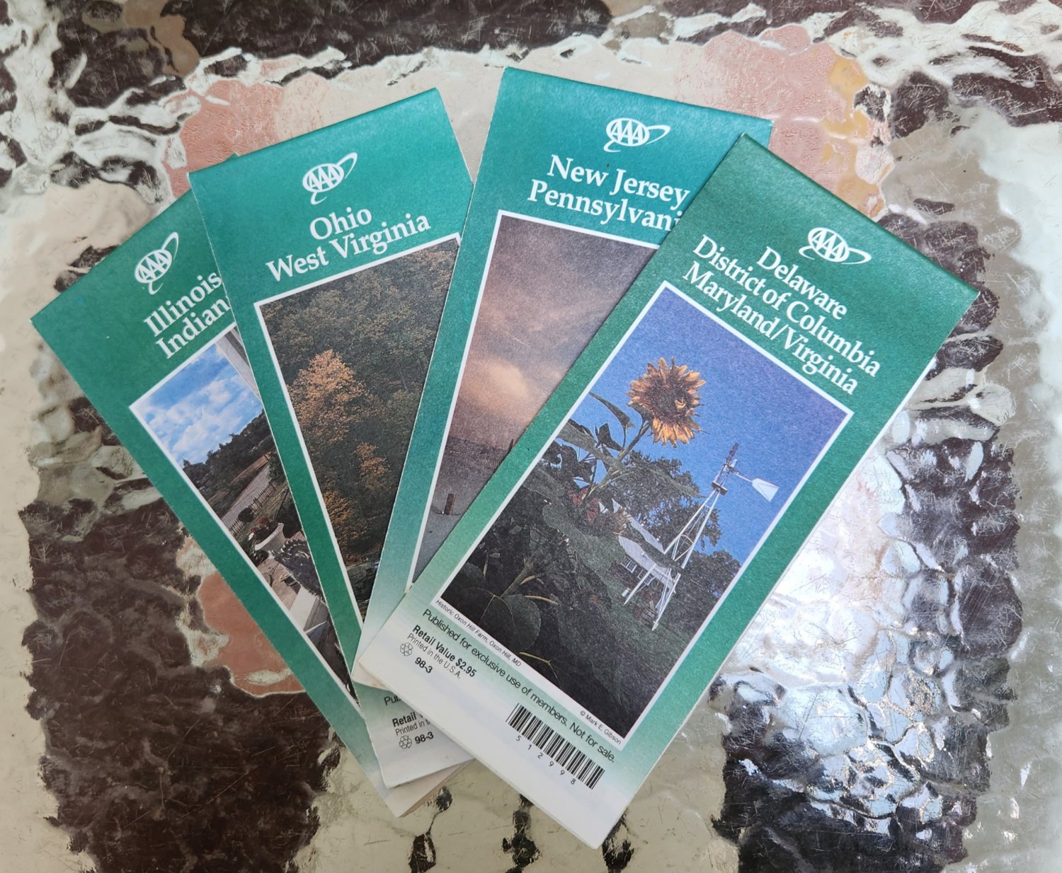 Vintage AAA Road State Maps Lot of 4