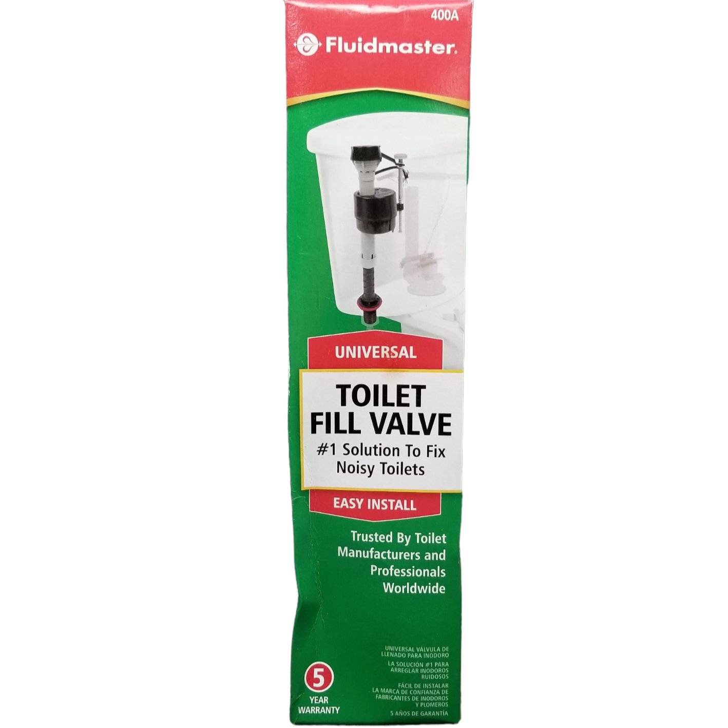 Fluidmaster 400A Toilet Fill Valve Universal, Adjustable, Easy To Install
