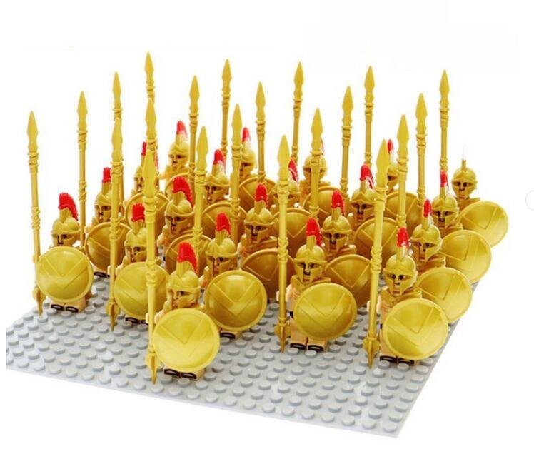 Custom Spartan Army Warriors Hemlet 300 Minifigures Lego Compatible Toys