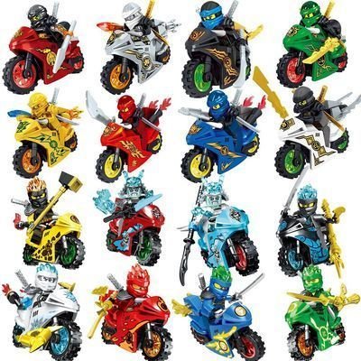 16pcs Ninjago Skull Motorbike Cole Jay Zane Kai Iloyd Minifigures ...
