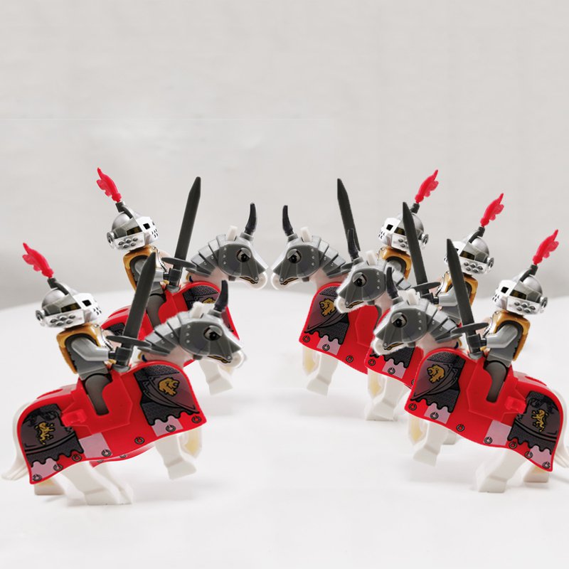 5pcs Medieval Calvary Knights with Swords Compatible Lego Knights