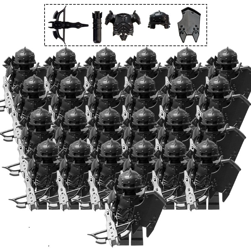 25pcs Heavy Armor Medieval Knights Shield Archery Compatible Lego Knights