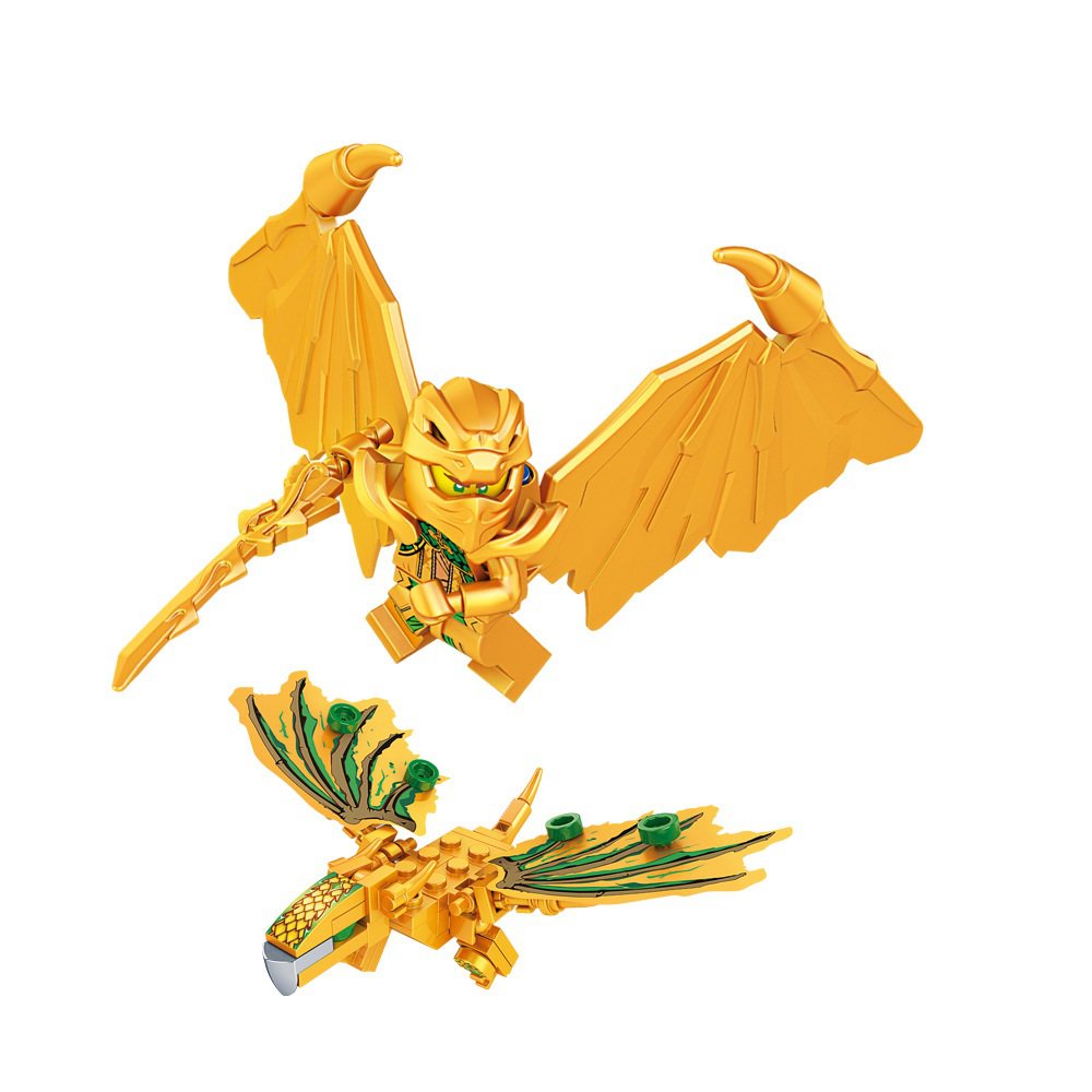 16pcs Ninjago Golden Dragon Flyling Cole Nya Cole Zane Jay Kai Iloyd ...