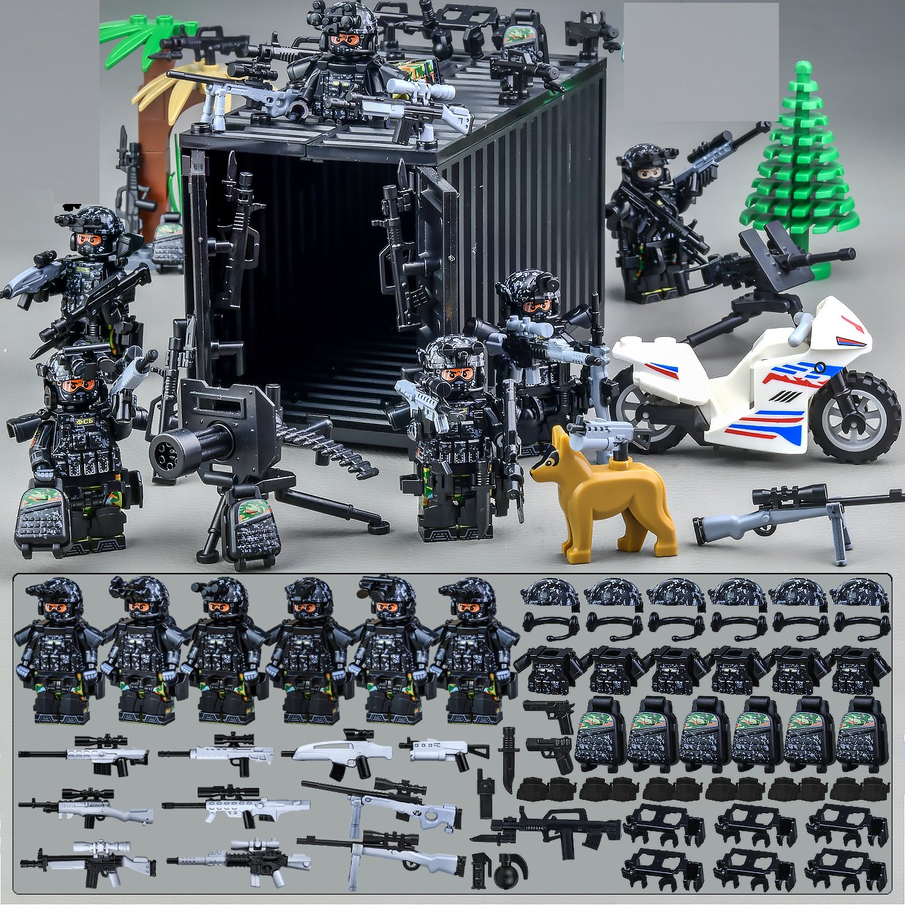 Custom New City SWAT Team Soldiers Battle Gear Vhicle Building Toys