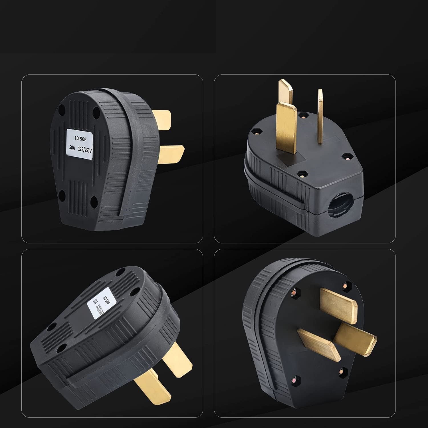 No Grounding, Straight Blade 3 Prong Male Plug, Heavy Duty Industrial ...