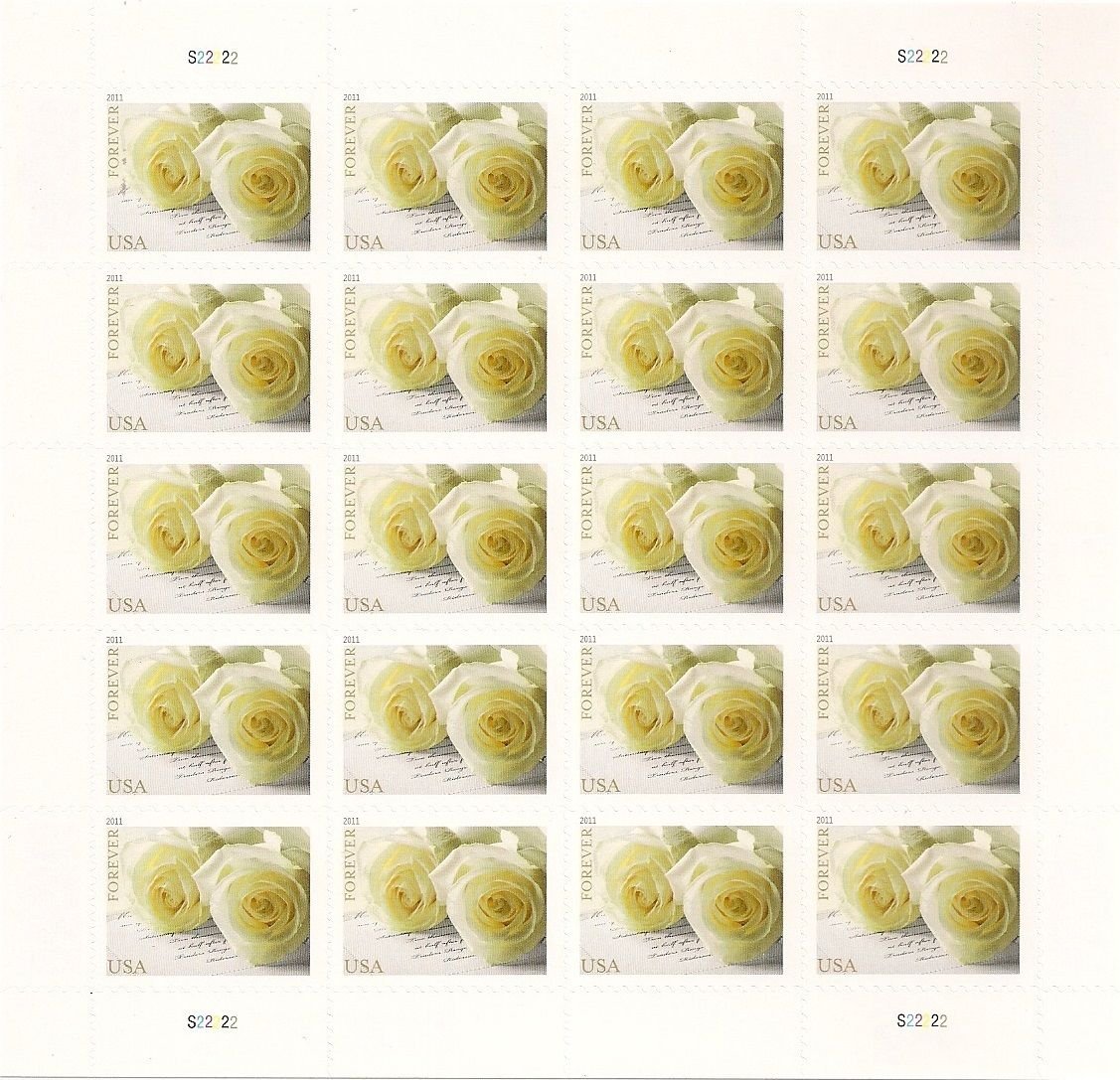 USPS SHEET of 20 USPS 2011 Wedding Rose Forever Stamps First Class ...