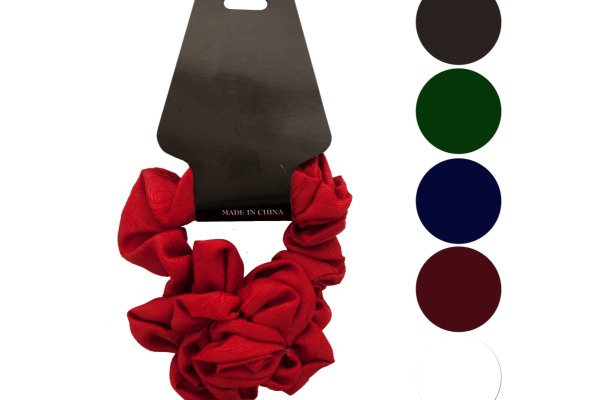 Silky Mini Hair Twister with Ruffle Rose Accent