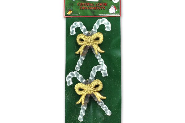 Crystal-Look Candy Cane Ornaments