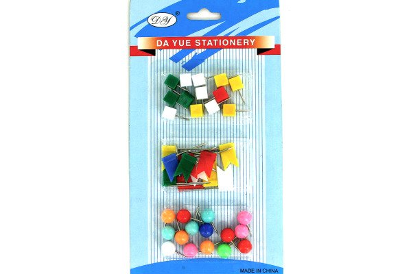 Push pin assortment, 3 styles