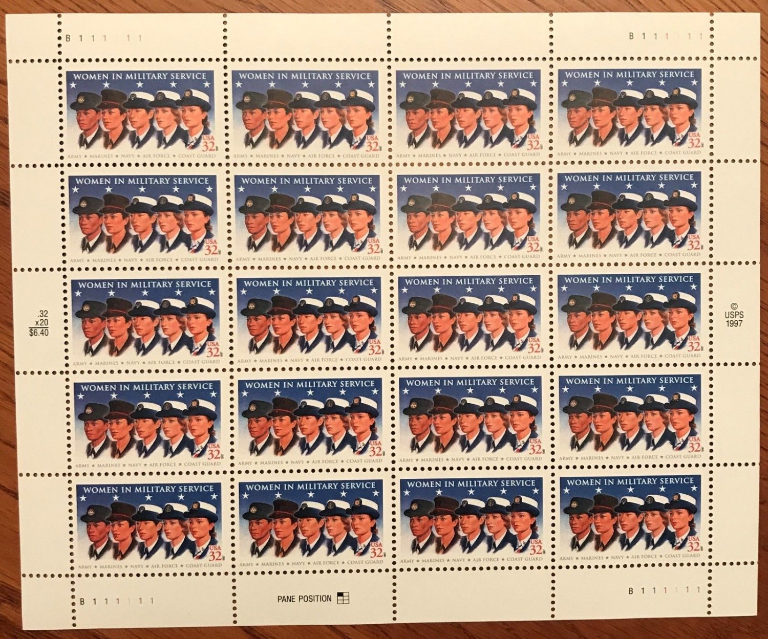 USPS SHEET of Mint OG USPS US Stamp Sheet 1997 .32 Cents Women In ...